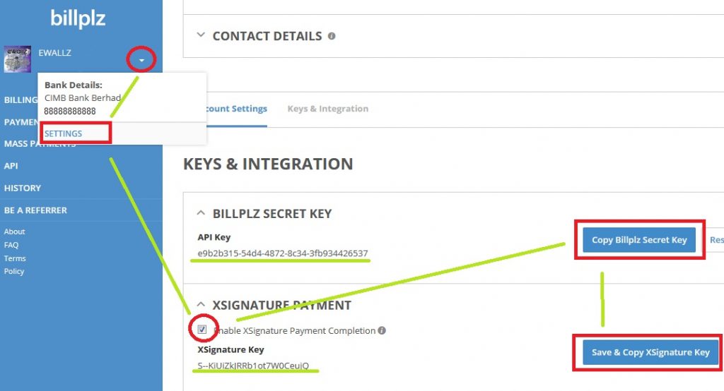 How to get BillPlz Secret API Key and X Signature Key » eWallz Solutions